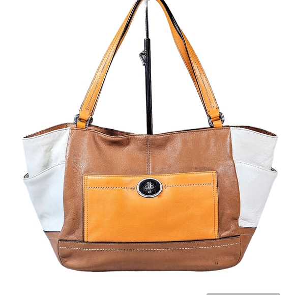Coach | Bags | Coach Colorblock Carrie F2465 Shoulder Satchel Tote Bag ...